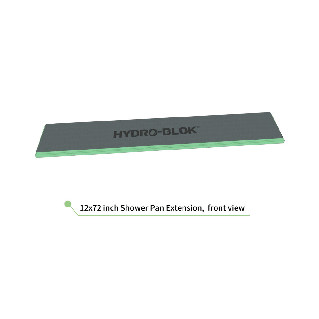 Low Profile Shower Pan Extension 12" x 72" - HYDRO-BLOK