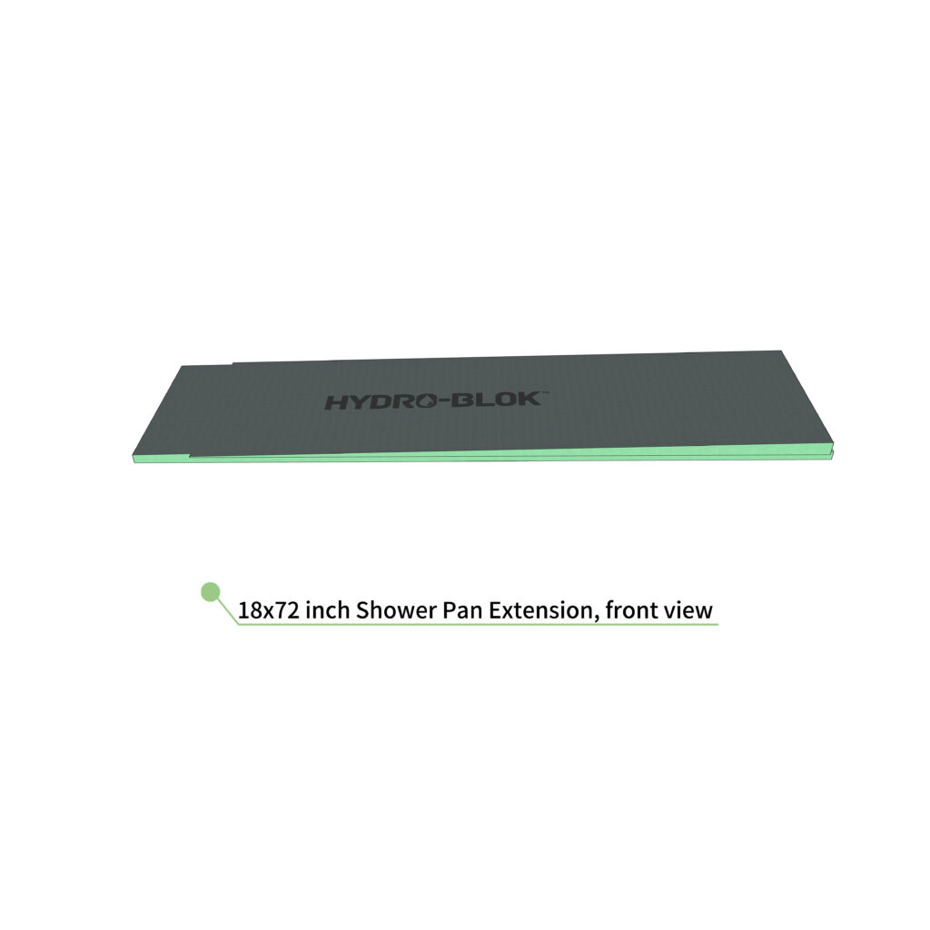 Single Slope Shower Pan Side Extension 18″ x 72″ - HYDRO-BLOK