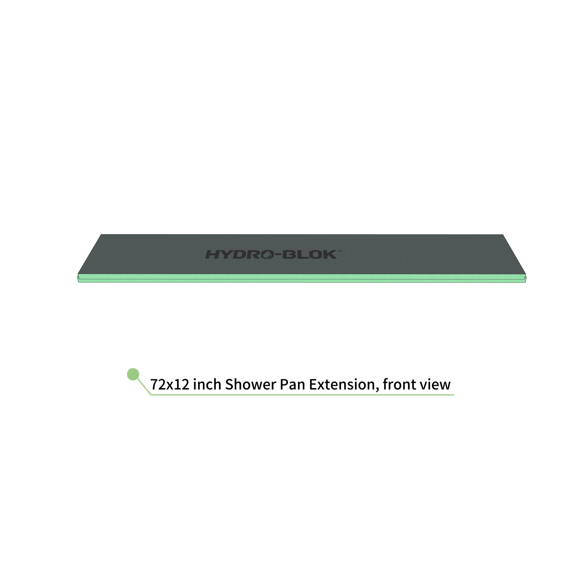 Single Slope Shower Pan Extension 72″ x 12″ - HYDRO-BLOK