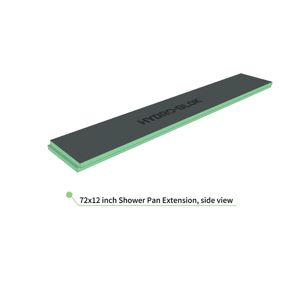 Single Slope Shower Pan Extension 72″ x 12″ - HYDRO-BLOK