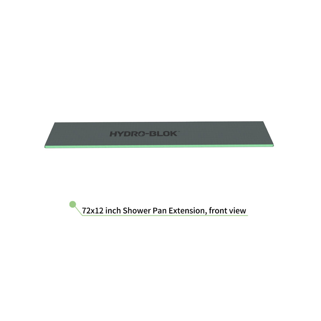 Thin Single Slope Shower Pan Extension 72″ x 12″ - HYDRO-BLOK