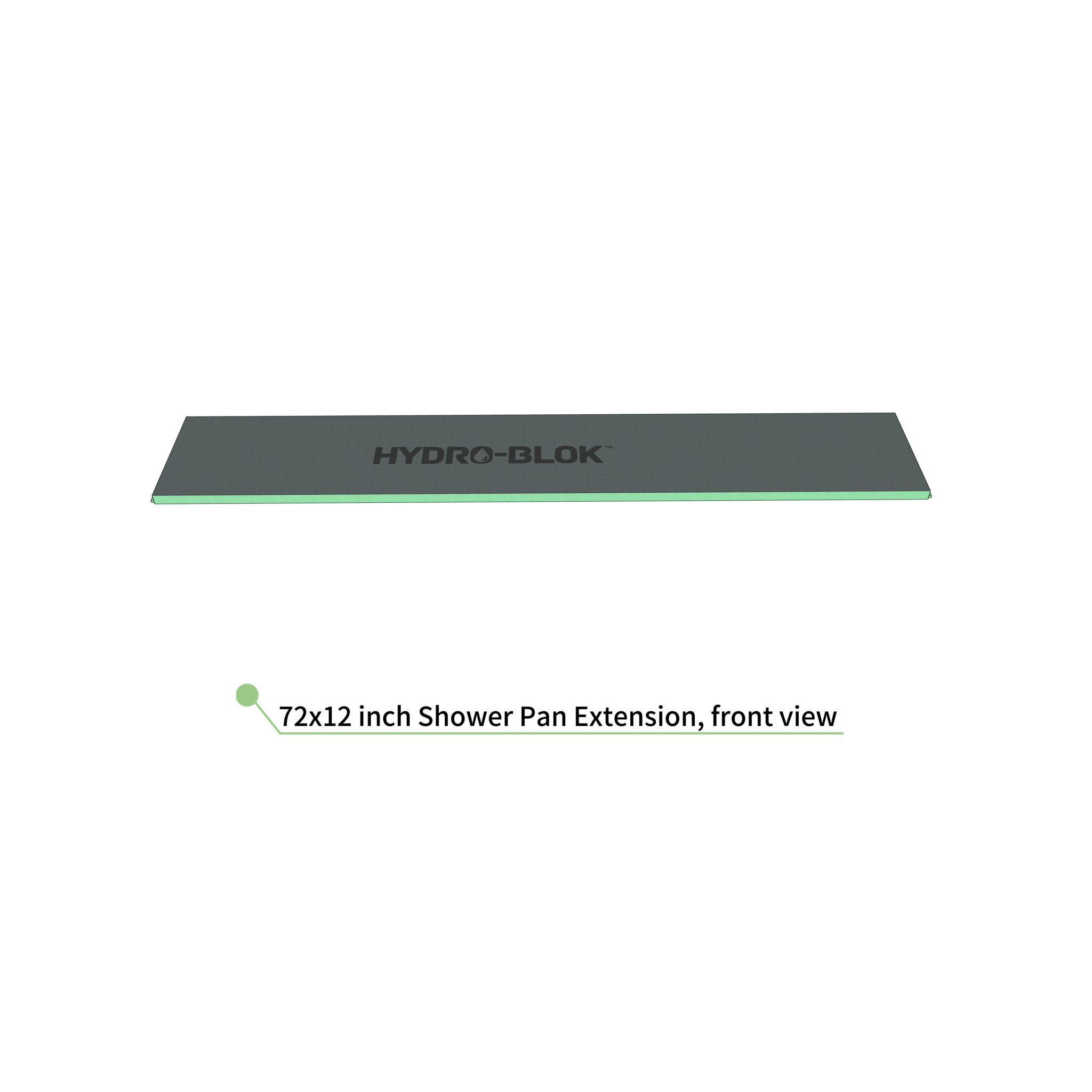 Thin Single Slope Shower Pan Extension 72″ x 12″ - HYDRO-BLOK