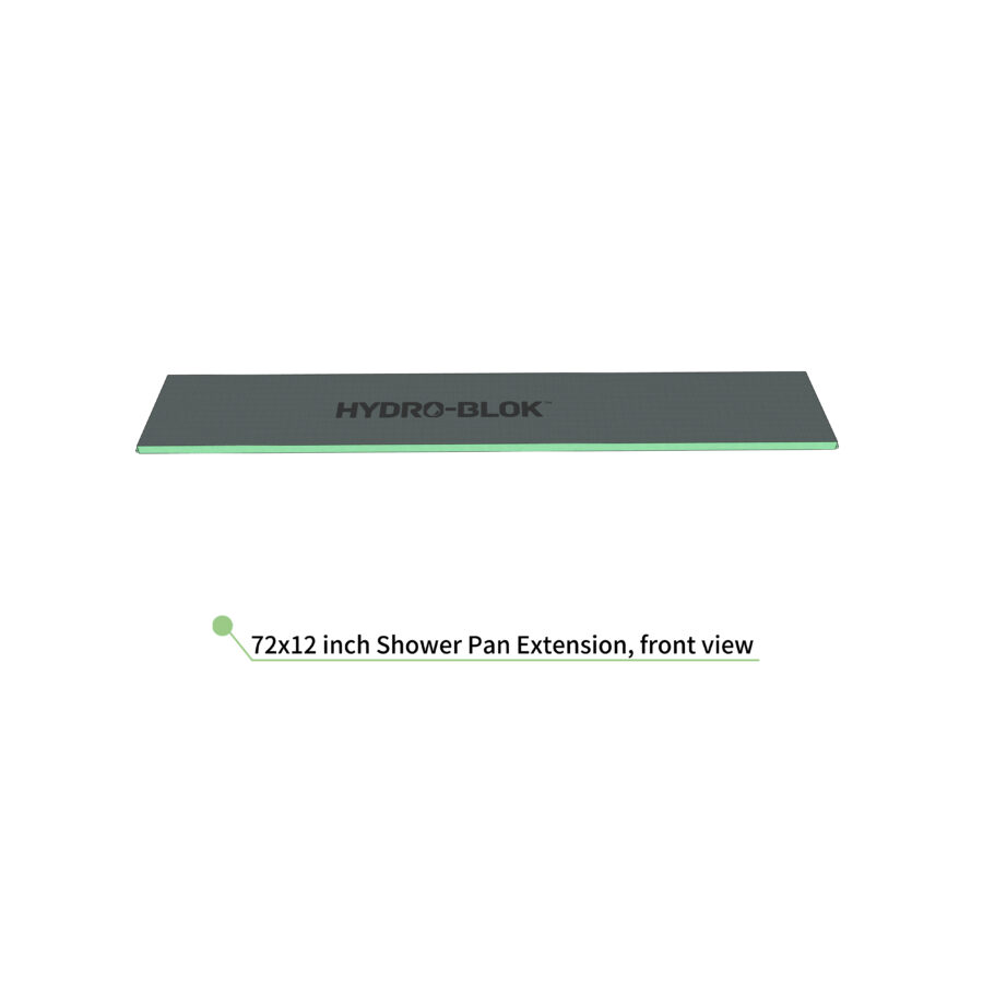Thin Single Slope Shower Pan Extension 72″ x 12″ - HYDRO-BLOK