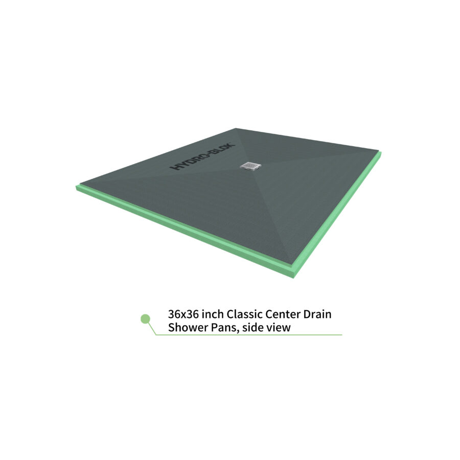 36” x 36” Classic Center Drain Shower Pans - HYDRO-BLOK