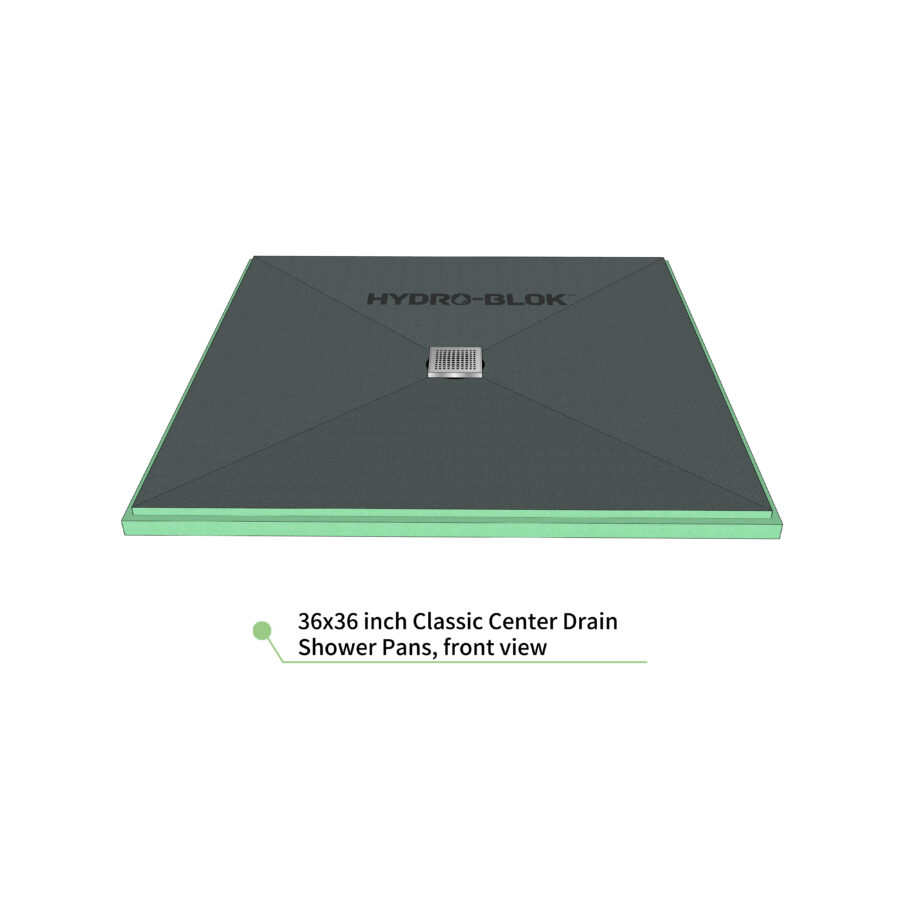 36” x 36” Classic Center Drain Shower Pans - HYDRO-BLOK