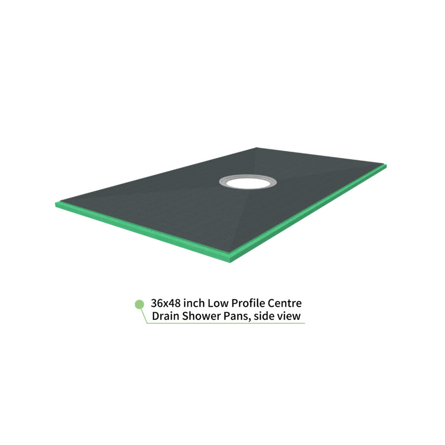 36” x 48” Low Profile Centre Drain Shower Pans - HYDRO-BLOK