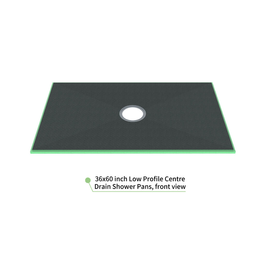 36” x 60” Low Profile Centre Drain Shower Pans - HYDRO-BLOK