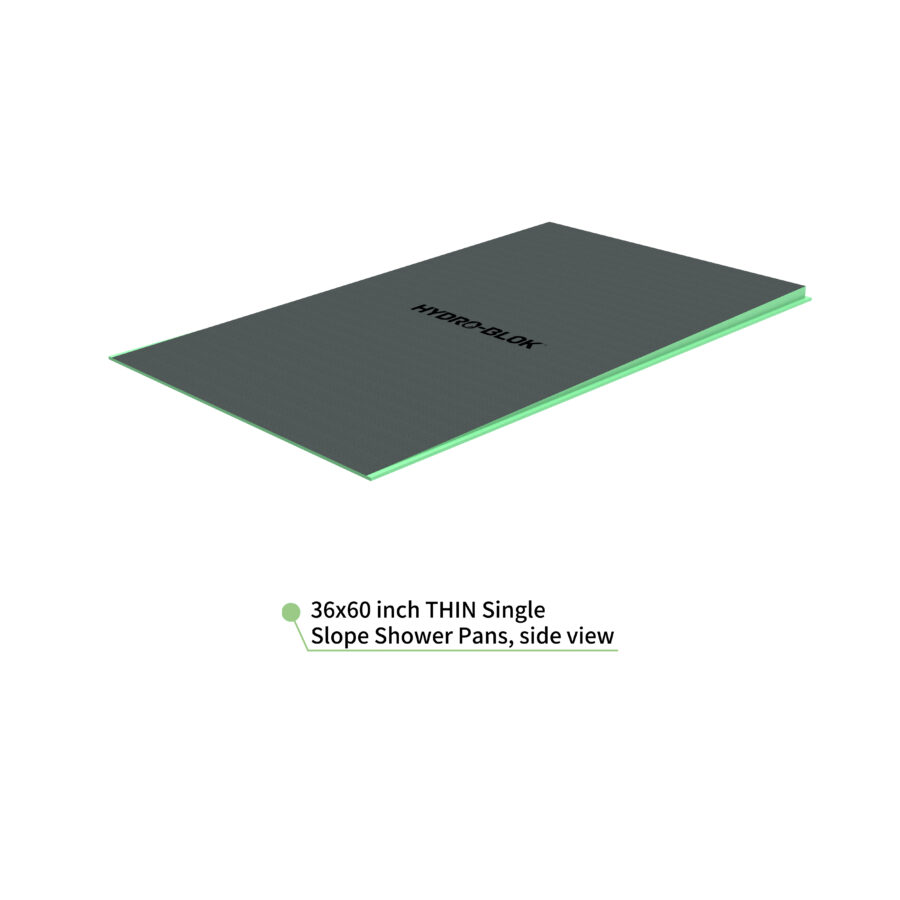36" x 60" THIN Single Slope Shower Pans - HYDRO-BLOK