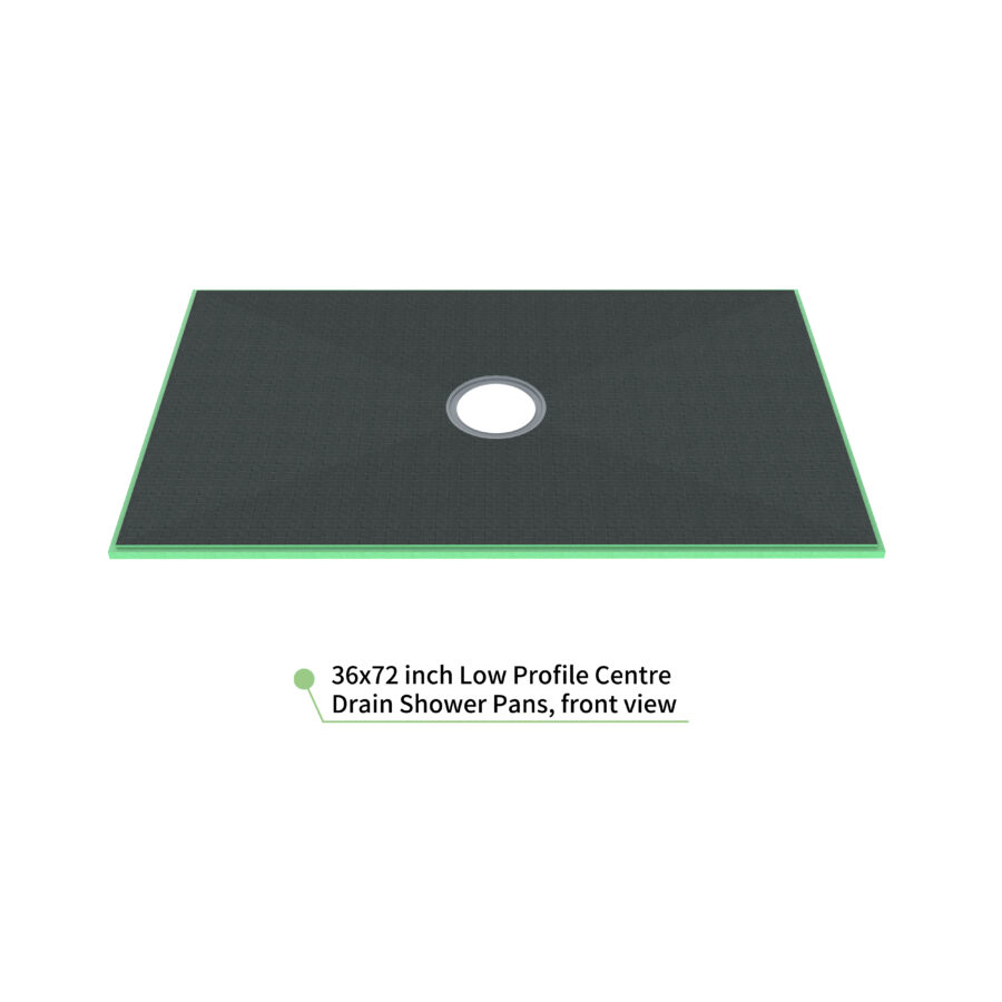 36” x 72” Low Profile Centre Drain Shower Pans - HYDRO-BLOK
