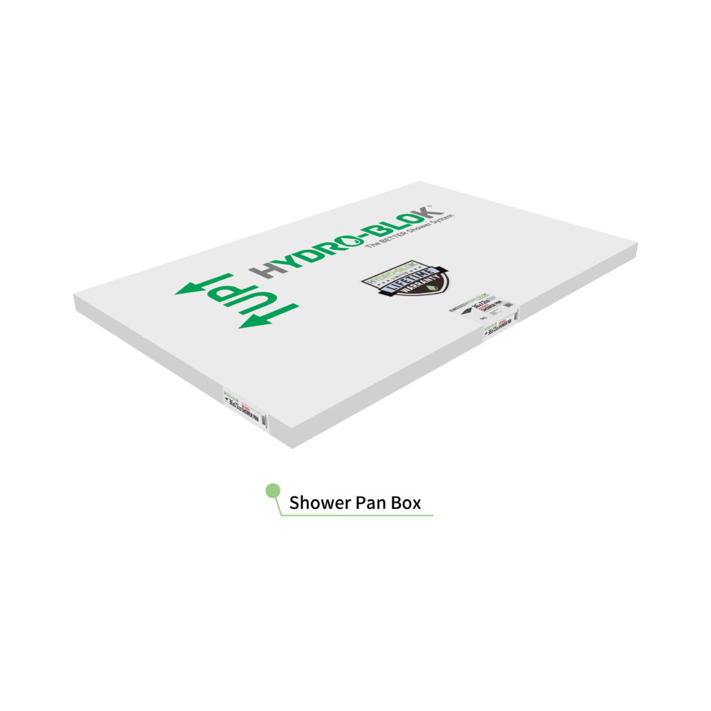 36” x 72” Offset Drain Low Profile Centre Drain Shower Pans - HYDRO-BLOK