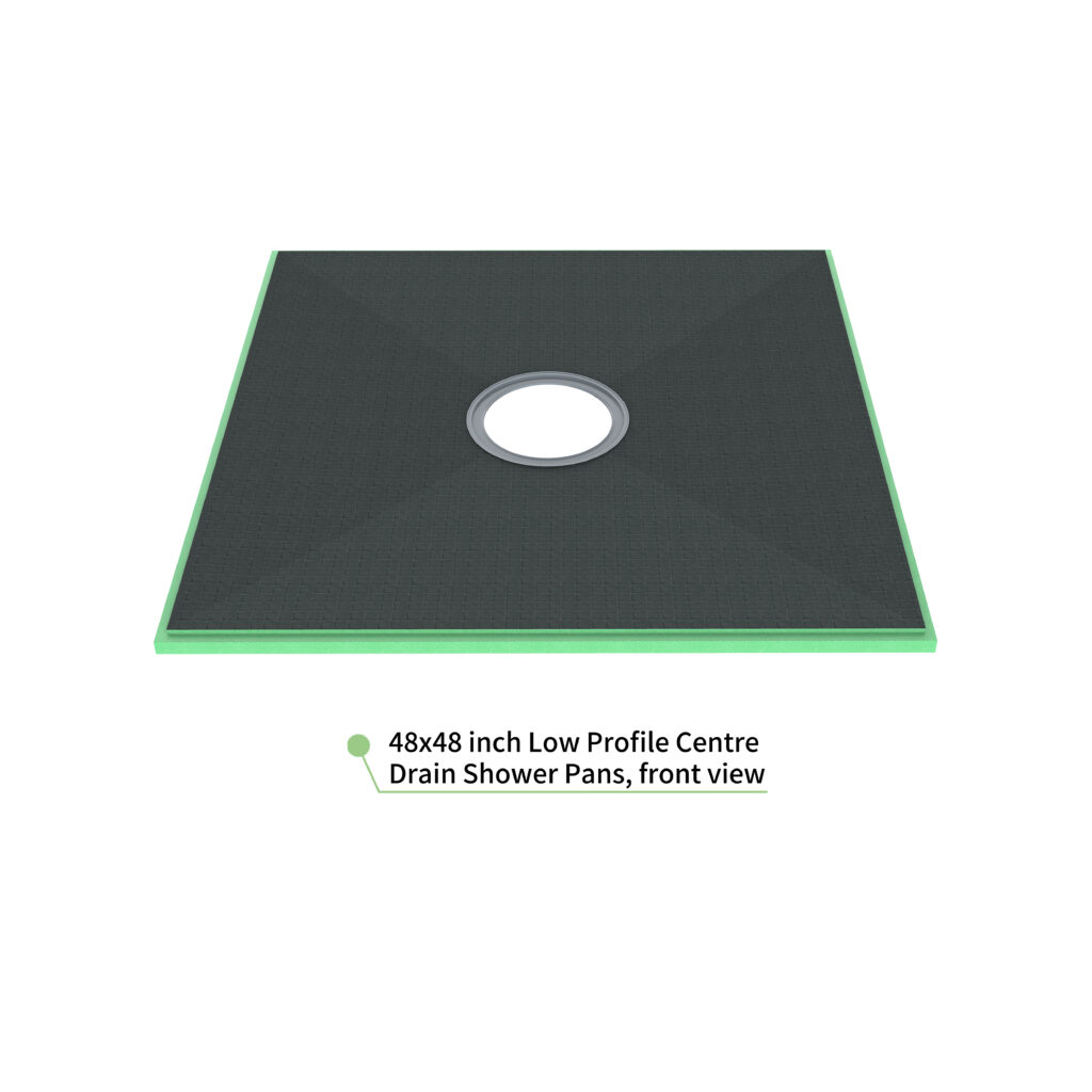 48” x 48” Low Profile Centre Drain Shower Pans - HYDRO-BLOK