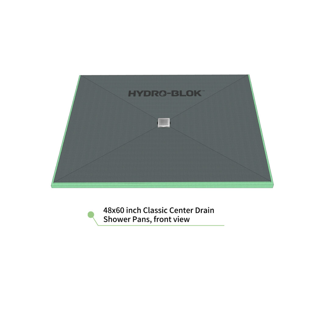 48" x 60" Classic Center Drain Shower Pans - HYDRO-BLOK