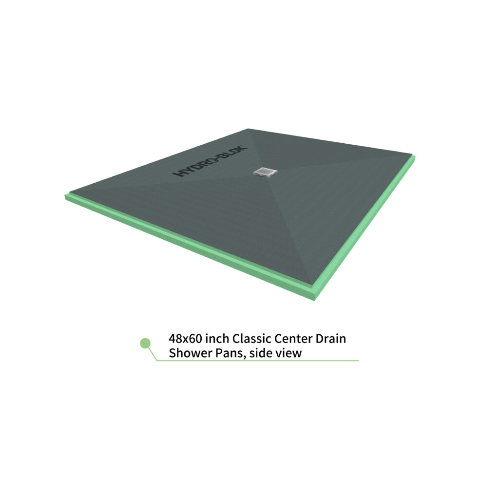 48" x 60" Classic Center Drain Shower Pans - HYDRO-BLOK