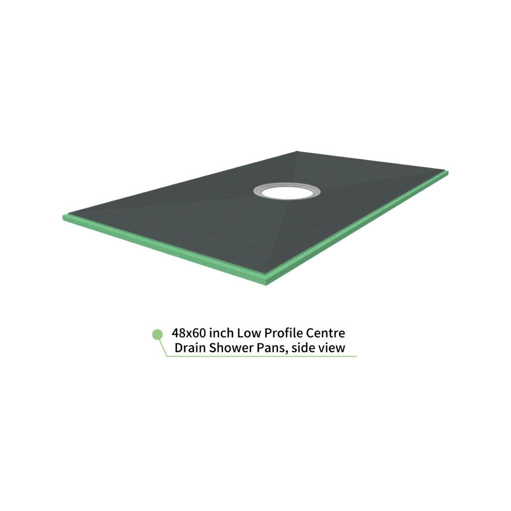 48” x 60” Low Profile Centre Drain Shower Pans - HYDRO-BLOK