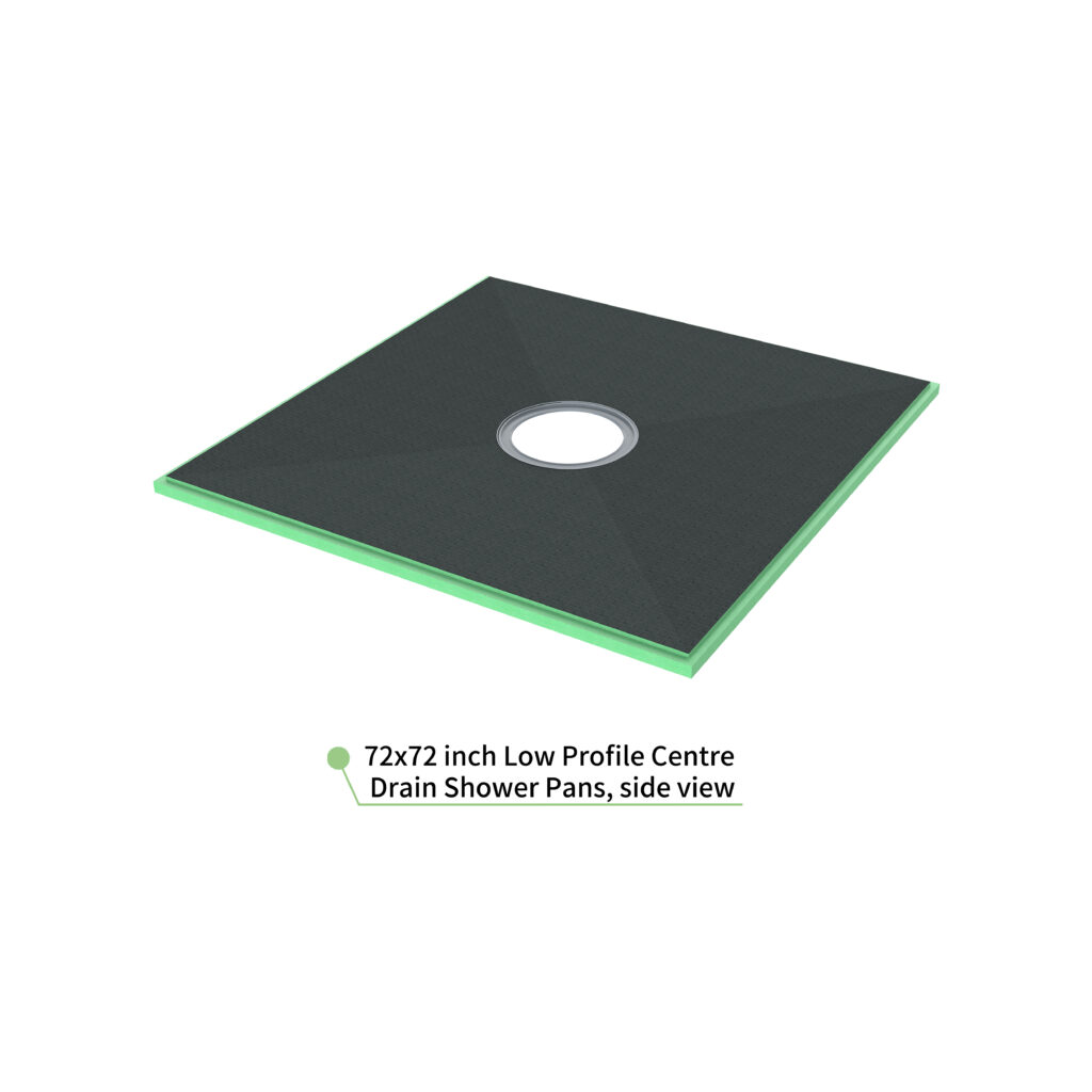 72” x 72” Low Profile Centre Drain Shower Pans - HYDRO-BLOK